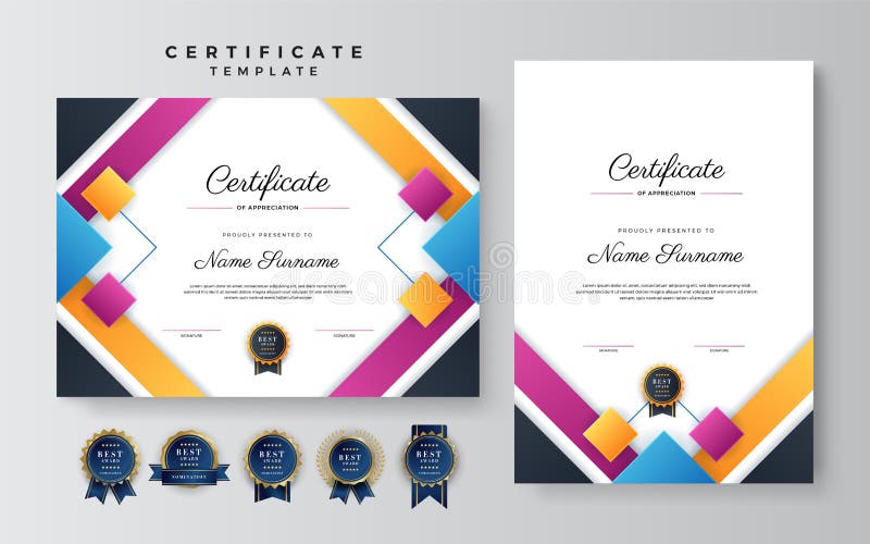 Modern Colorful Appreciation and Achievement Certificate Template ...