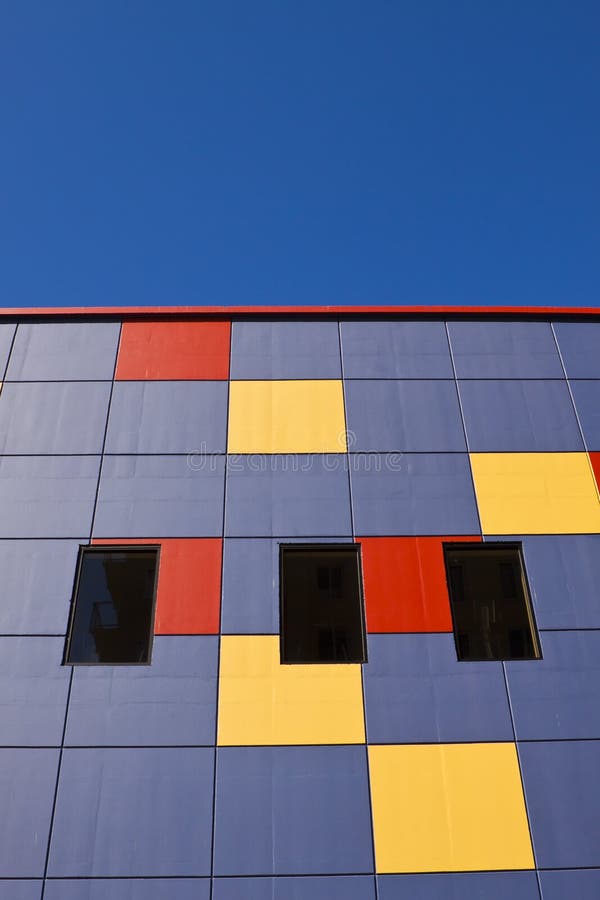 Modern Colorful Block Building Stock Photo - Image of place, corporate ...