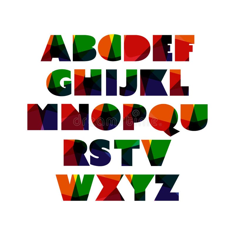 Modern Colorful Bold Font Set Design Stock Vector - Illustration of ...