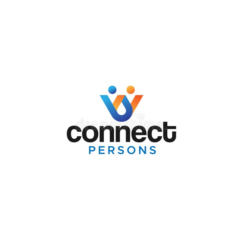 Modern Colorful Connect Persons People Logo Design Stock Vector ...