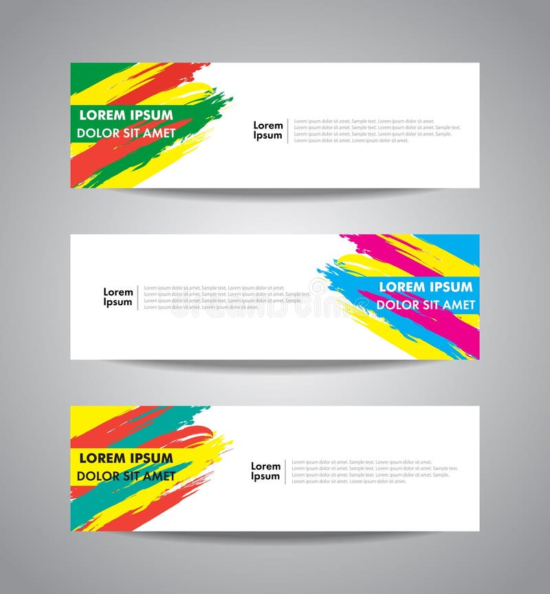 Modern Colorful Dynamic Design Banner. Set Template Stock Vector ...