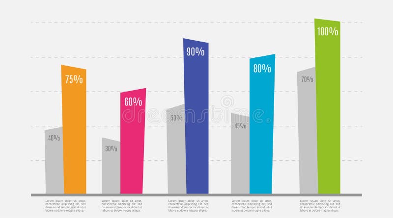 Modern Colorful Filled Chart, Graph. Template for Diagram, Presentation ...
