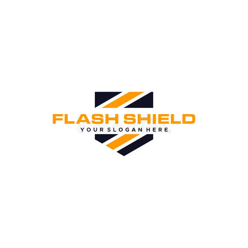 Modern Colorful FLASH SHIELD Protect Logo Design Stock Vector ...