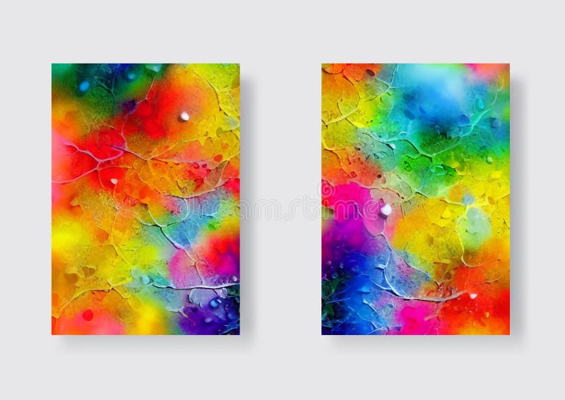Modern Colorful Flow Banner Set. Rainbow Liquid Shape. Art Elements ...