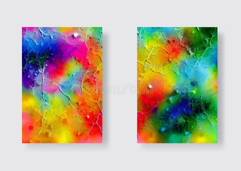 Modern Colorful Flow Banner Set. Rainbow Liquid Shape. Art Elements ...