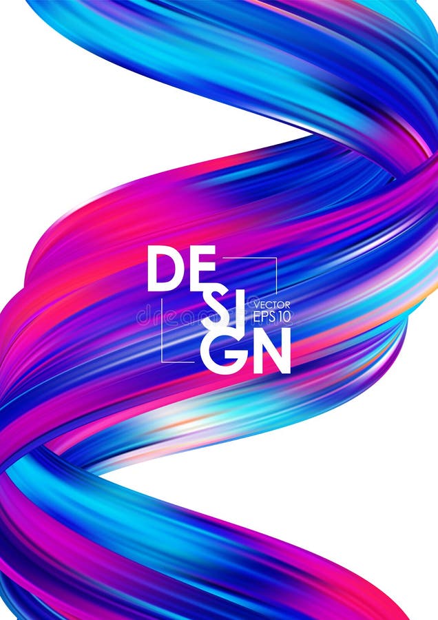 Modern Colorful Flow Poster Background. Abstract Wave Twisted Liquid ...