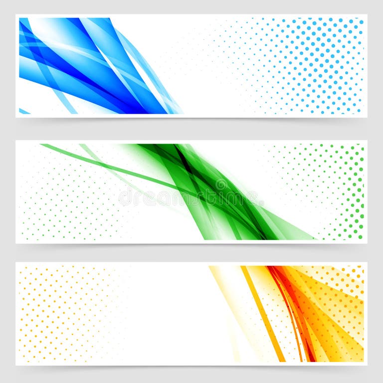 Modern Colorful Futuristic Hi-tech Header Set Stock Vector ...