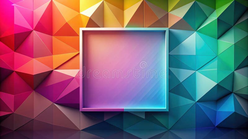 Modern Colorful Geometric Panel with Blank Frame for Presentation ...
