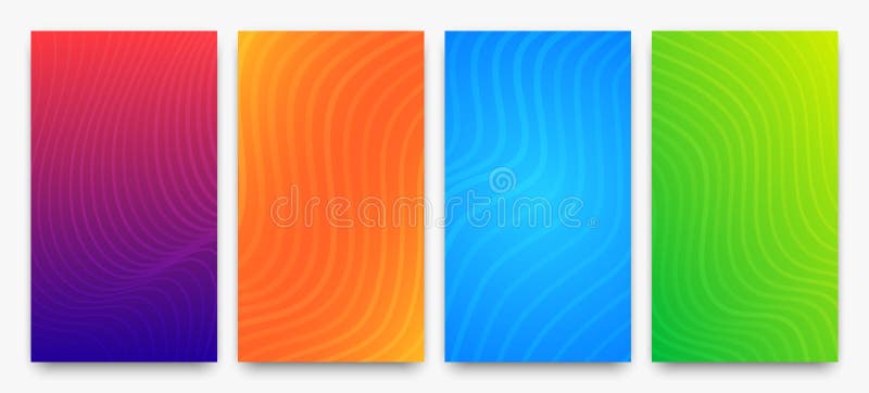 Modern Colorful Gradient Background with Wave Lines Stock Vector ...