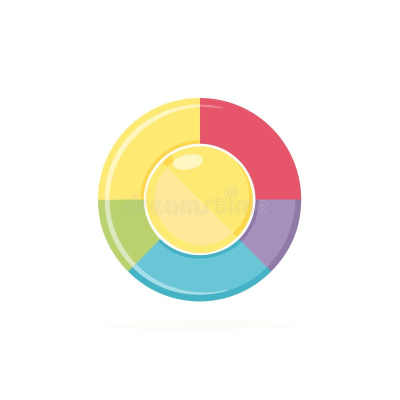 Modern Colorful Infographic Circle with Five Segments for Data Visualization Stock Vector ...