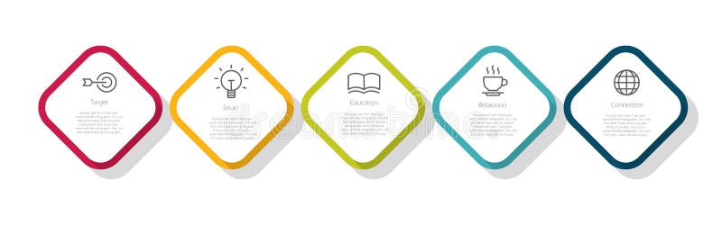 Modern Colorful Infographic with Icon and Text Sample Vector on White ...