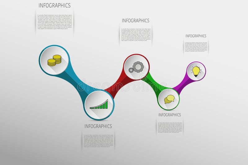 Modern Colorful Infographics with Place for Text and Flat Icons Stock ...