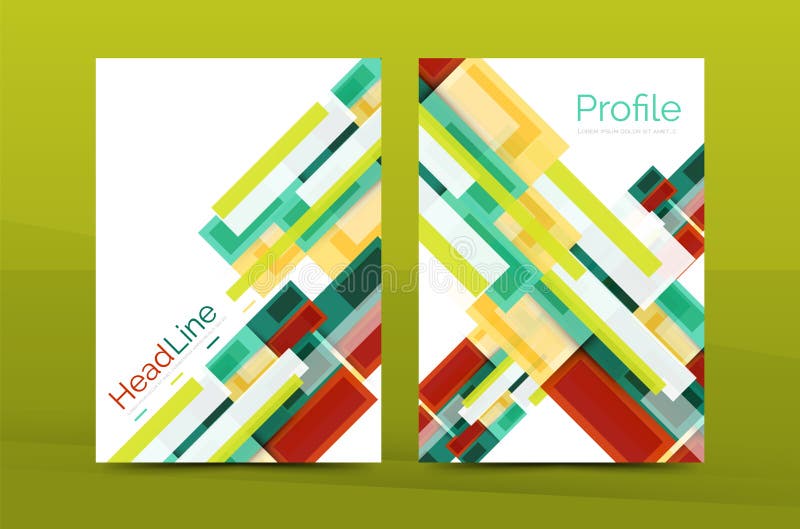 Modern Colorful Line Composition Designs Stock Vector - Illustration of ...