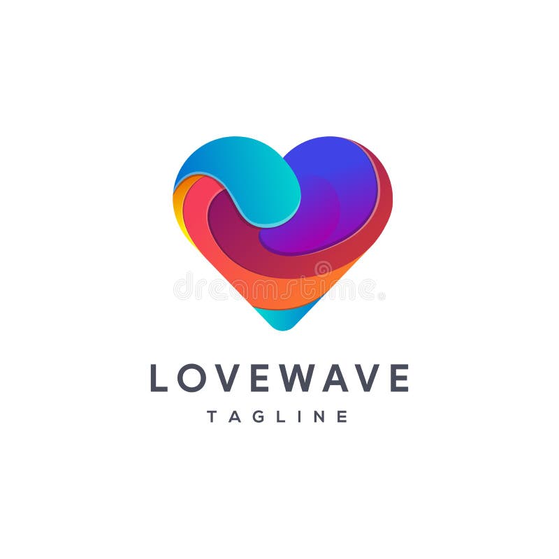 Love Wave Logo Design, Heart Water Logo Vector, Stock Vector ...