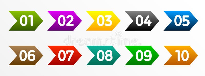 Modern Colorful Numbers Button Set Multicolored â€“ for Stock Vector ...
