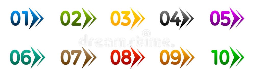Modern Colorful Numbers Button Set Multicolored – Vector Stock Vector ...