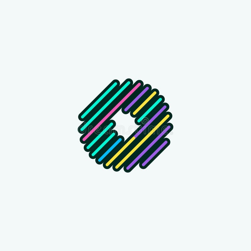 Modern Colorful O Letter Element Logo Design Template. Cute Comic ...
