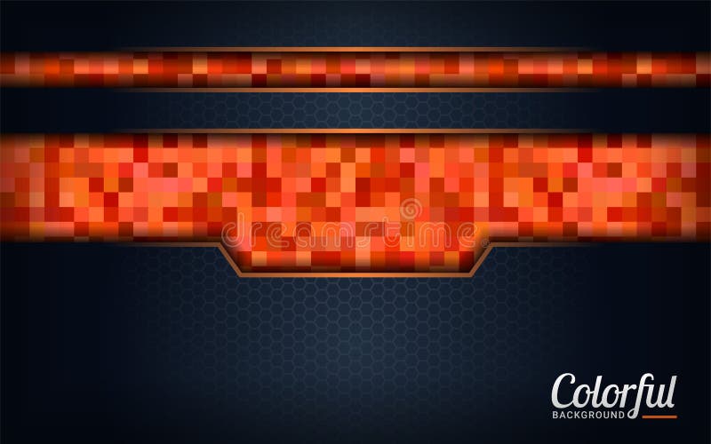 Modern Colorful Orange Pixel Background. Dark Abstract Background Stock ...