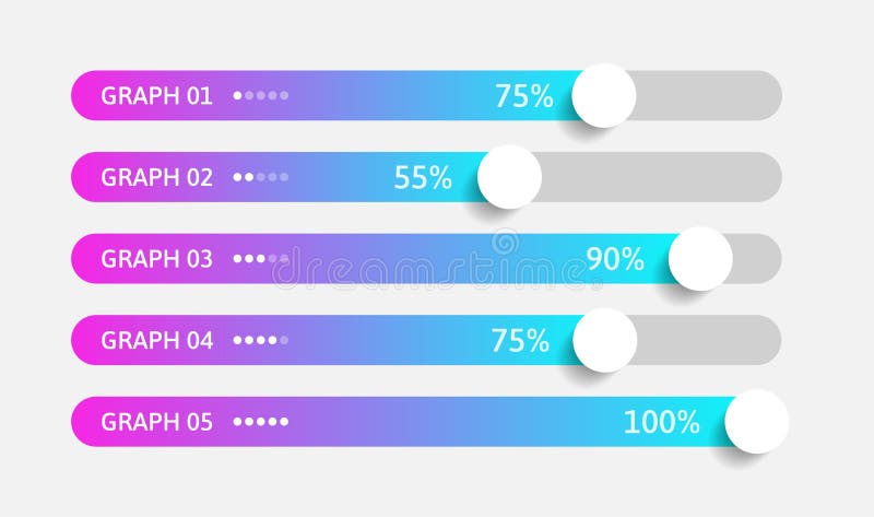 Modern Colorful Purple and Blue Gradient 3d Chart, Graph. Template for ...