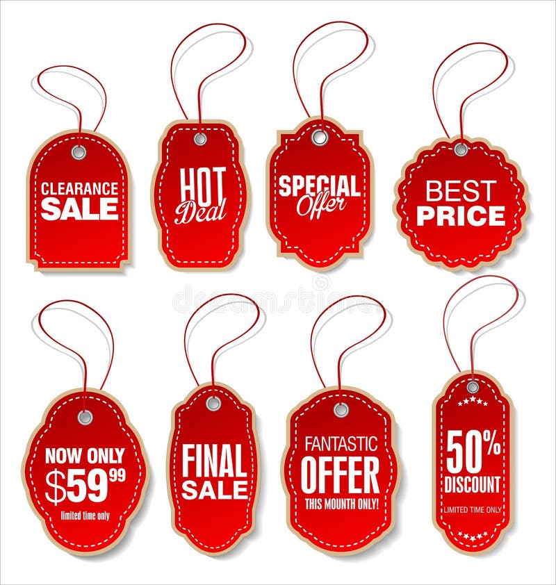 Modern Colorful Sale Stickers Collection Stock Illustration ...