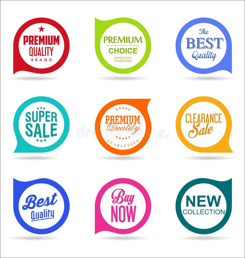 Modern Colorful Sale Stickers Collection Stock Vector - Illustration of ...