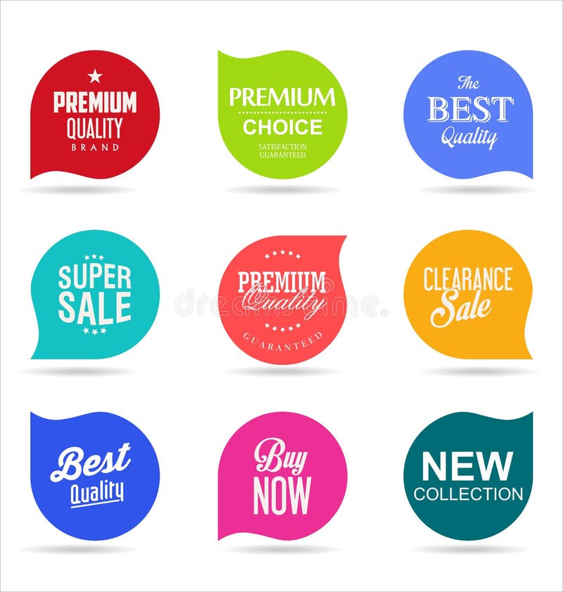 Modern Colorful Sales Badges Collection Stock Vector - Illustration of ...
