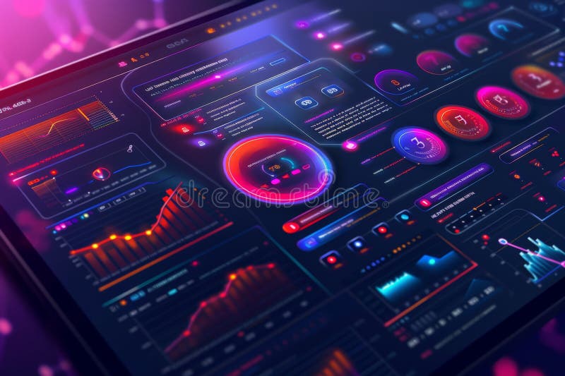 Modern Colorful User Interface Dashboard Design. Futuristic, Aesthetic ...