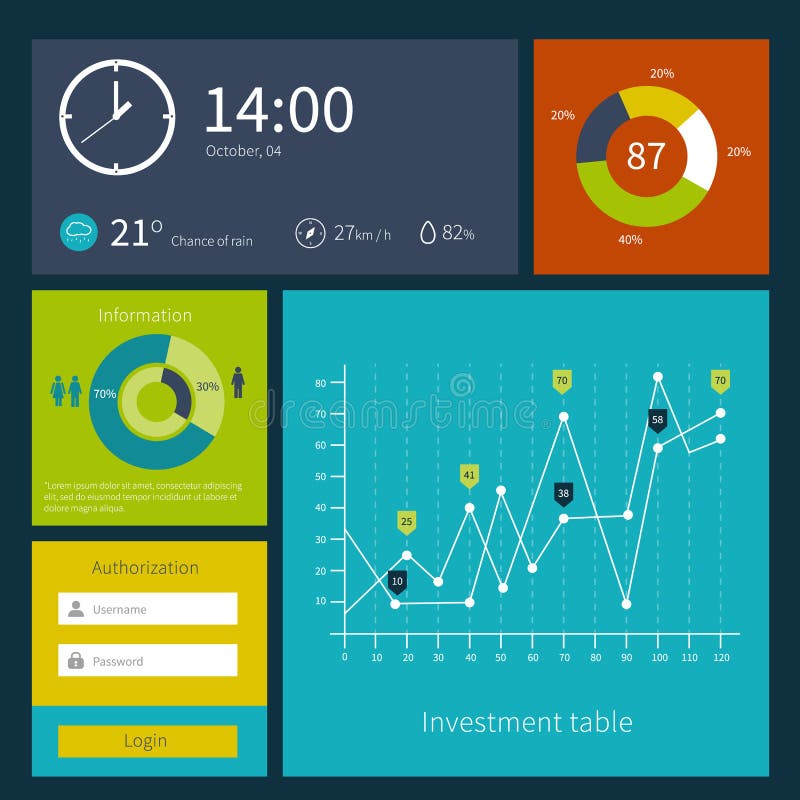 Modern Colorful User Interface Vector Layout in Stock Vector ...