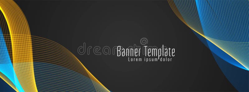 Modern Colorful Wavy Dark Banner Design Stock Vector - Illustration of ...