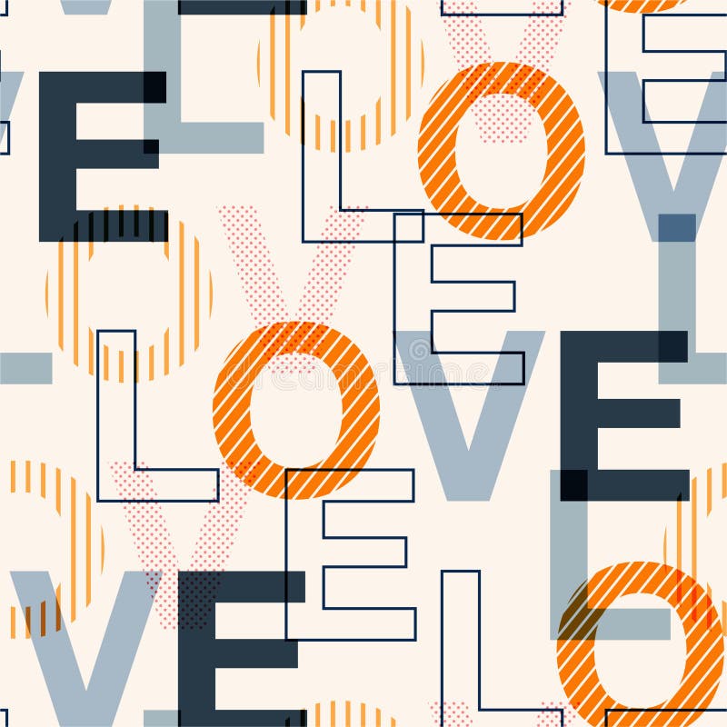 Modern Colorful Wording Typo â€œLOVE â€ in Differrence Fill-in Stripe ...