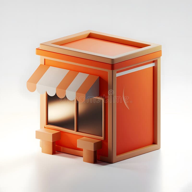 Modern Colourful Mini Market Store Design 3d Illustration. Stock ...