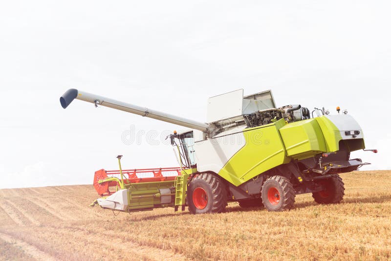 Modern Combine Harvester on Stubble Field at End of Summer Stock Image ...