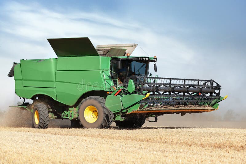 Modern Combine Harvester Working in Agricultural Field Editorial Photo ...