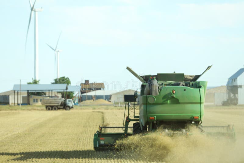 Modern Combine Harvester Working in Agricultural Field Editorial Image ...