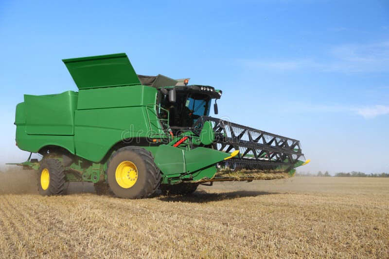 Modern Combine Harvester Working in Agricultural Field Editorial Image ...