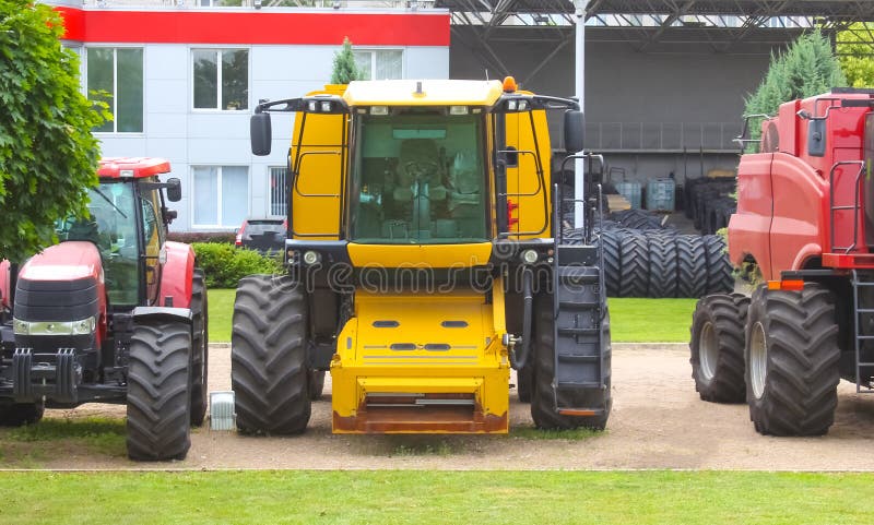 Modern Combines at Road at Kyiv Stock Photo - Image of combine, corny ...
