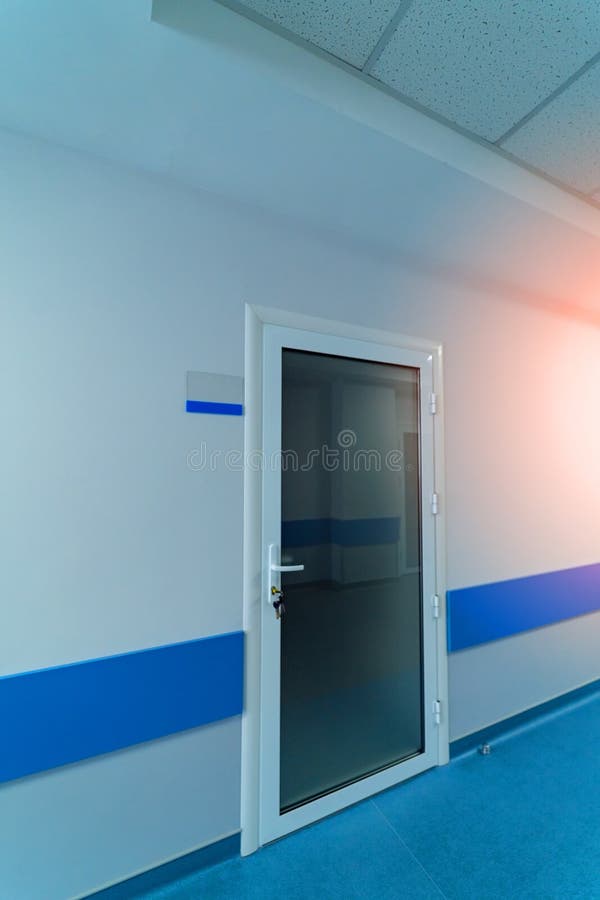 Modern Comfortable Door into Hospital Ward. Light White Interior in ...