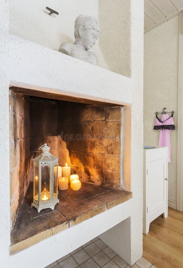 Modern Comfortable Interior Stock Image - Image of candle, elegant ...