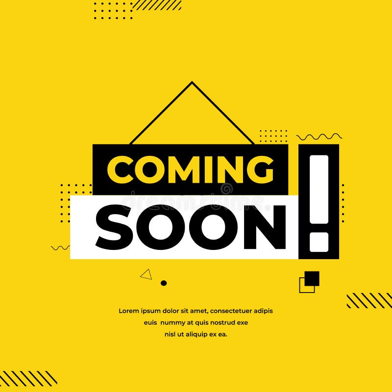 Modern Coming Soon Announcement Design Vector Isolated on Yellow ...