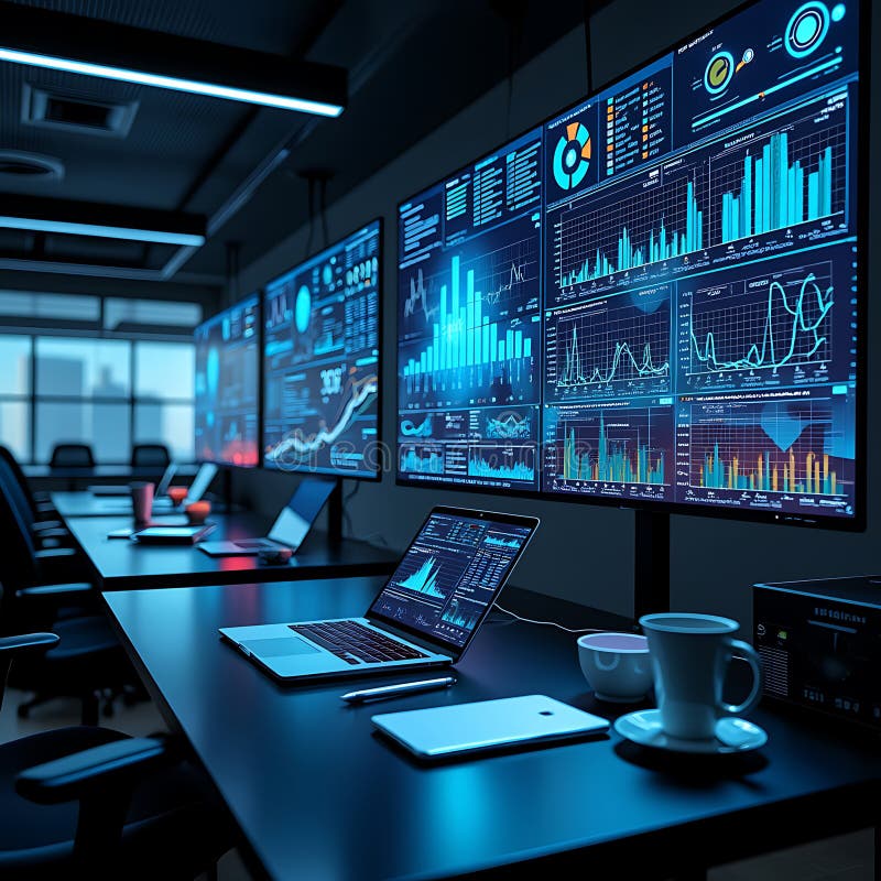 Modern Command Center with Real-Time Global Data Visualization on ...