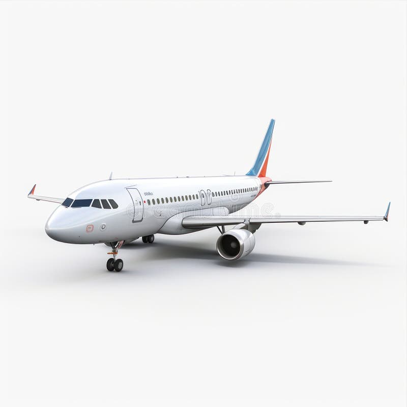 A Modern Commercial Airplane Displayed on a Clean White Background for ...