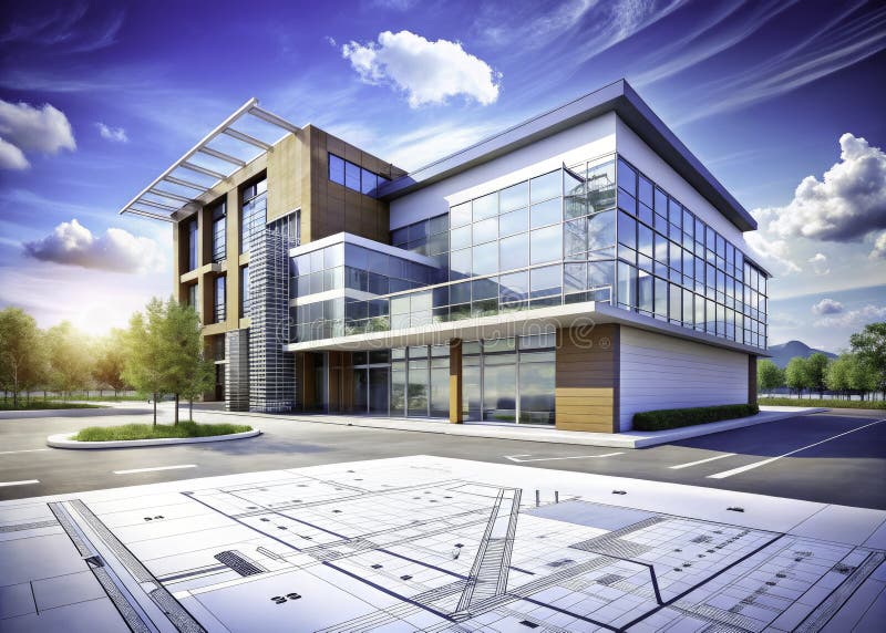 Modern Commercial Building Design Comprehensive Architectural Plans 3D ...