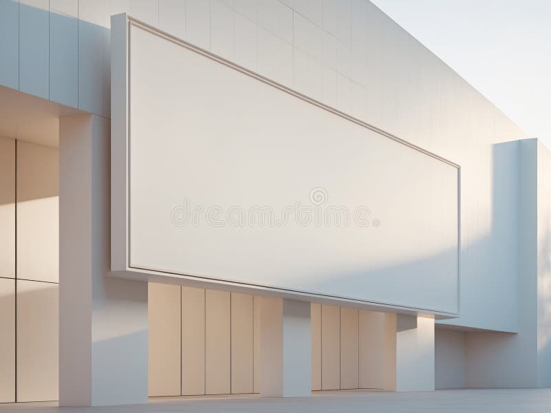 Modern Commercial Building Exterior with Empty Billboard. Stock Photo ...