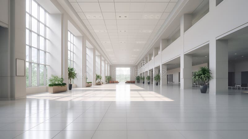 Modern Commercial Building Lobby Corridor Stock Illustration ...