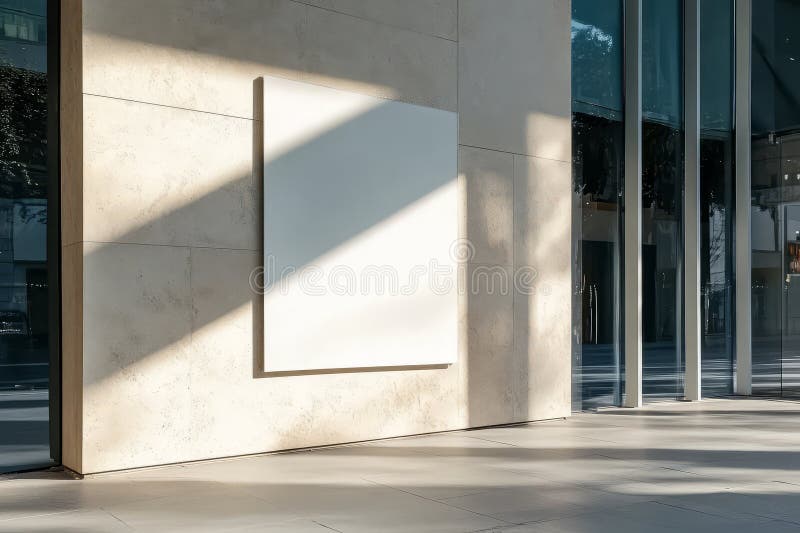 Modern Commercial Space Featuring Blank Canvas on Wall, Illuminated by ...