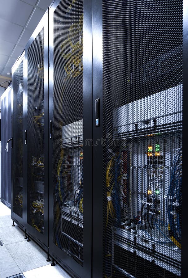 Modern Communication Center with Technical Row of Cellular Data ...