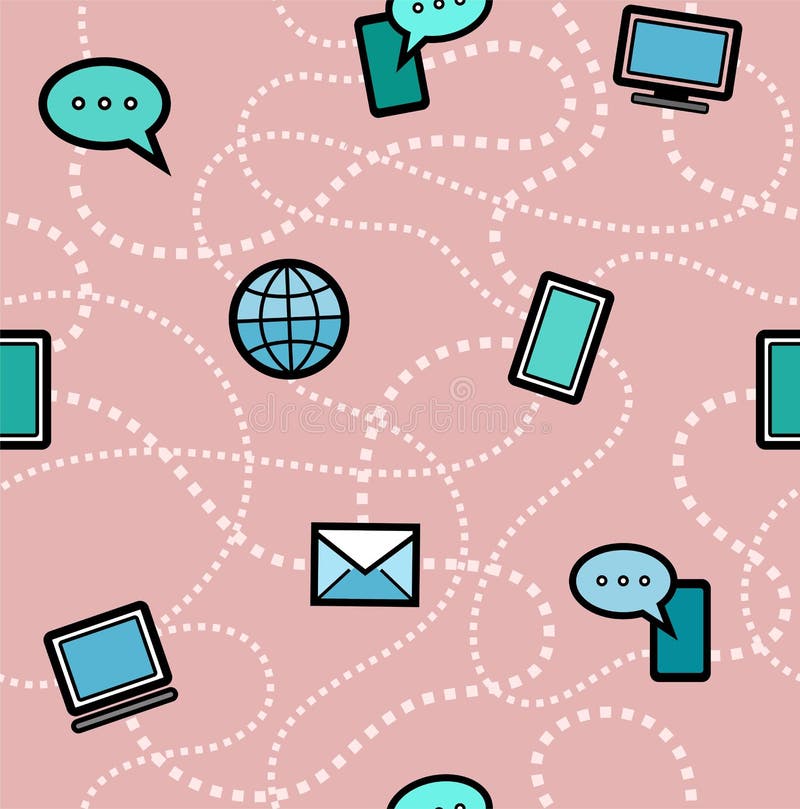 Internet, Seamless Pattern, Pink. Stock Vector - Illustration of pink ...