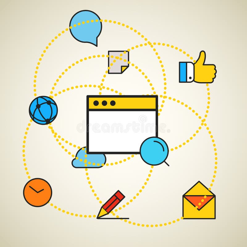 Modern Web Communication Concept Stock Vector - Illustration of network ...