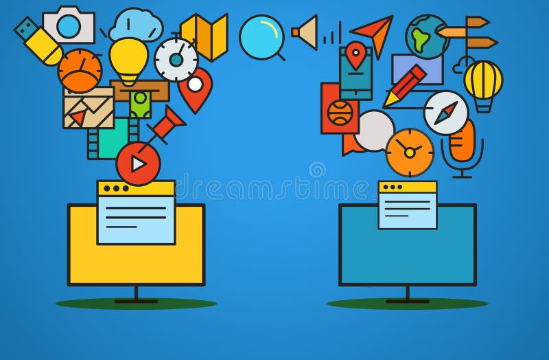 Modern Communication Scheme. Flat Design Stock Vector - Illustration of ...