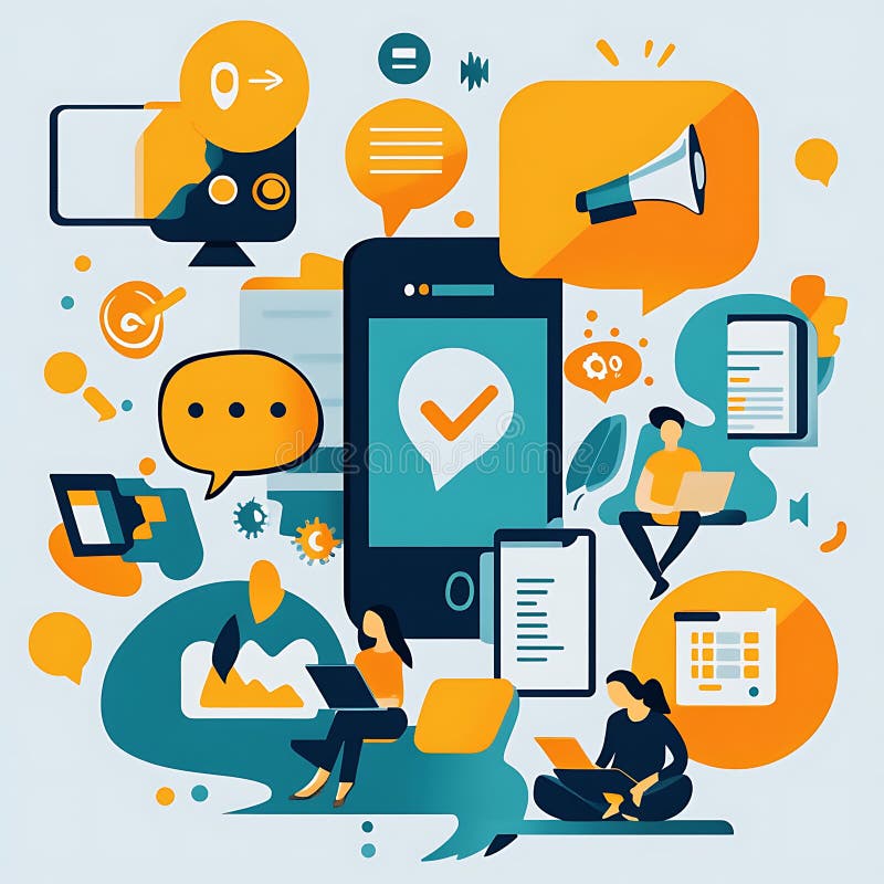 Modern Communication Technology Concept Illustration Stock Illustration ...